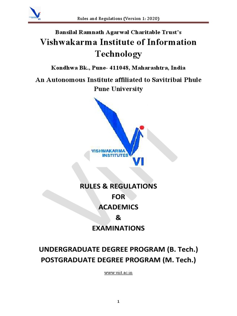 Rules and Regulations For Examination | PDF | Academic Degree | Master ...