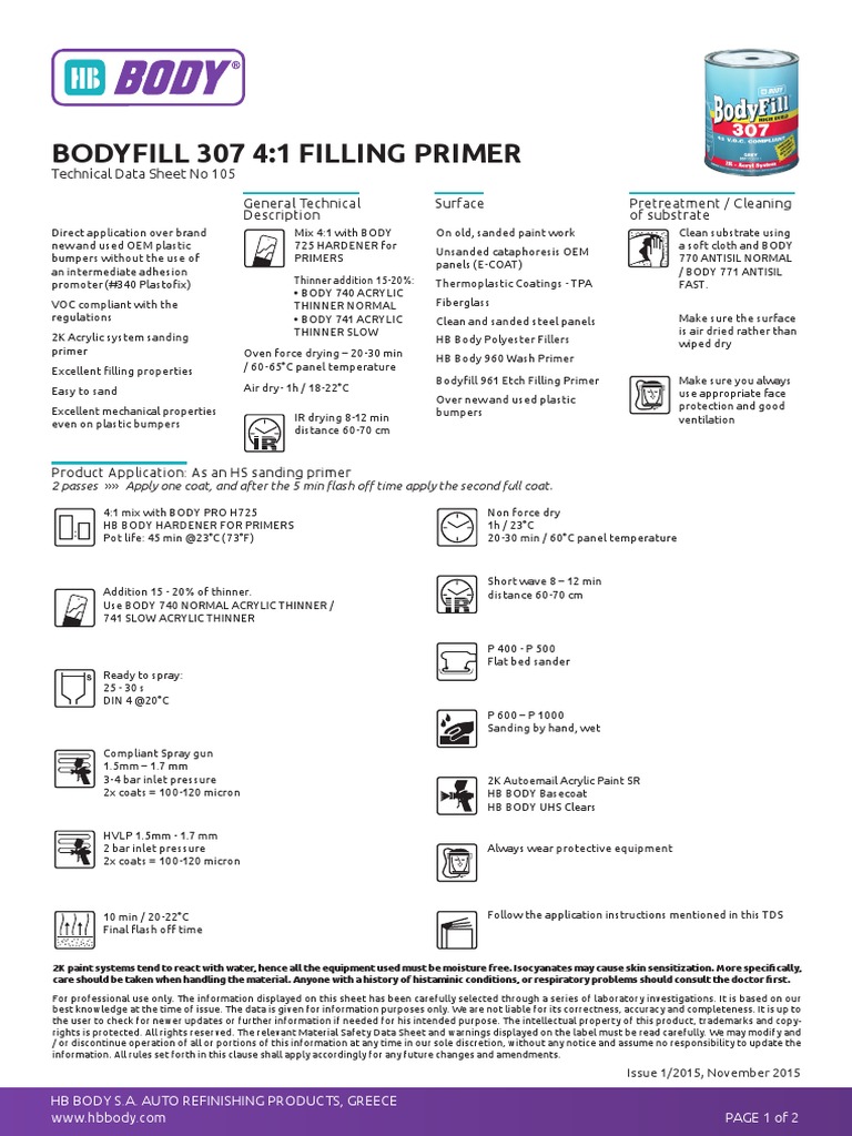 105 - BODYFILL 307 - Tds | PDF | Chemistry | Industrial Processes