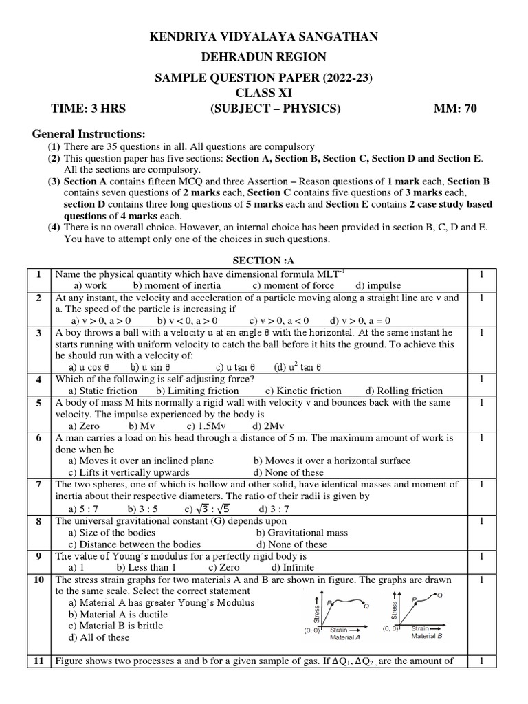 Model Papers Xi-9-21 | PDF | Friction | Gases