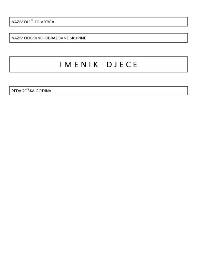 Imenik Djece | PDF