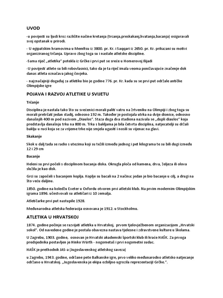 Atletika Tekst | PDF