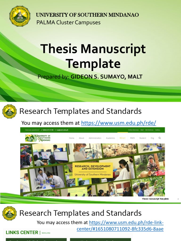 Thesis Manuscript Template: PALMA Cluster Campuses | PDF | Thesis ...