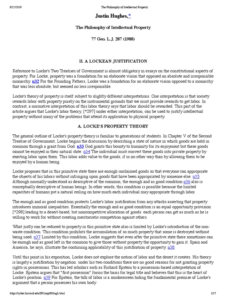 The Philosophy of Intellectual Property | PDF