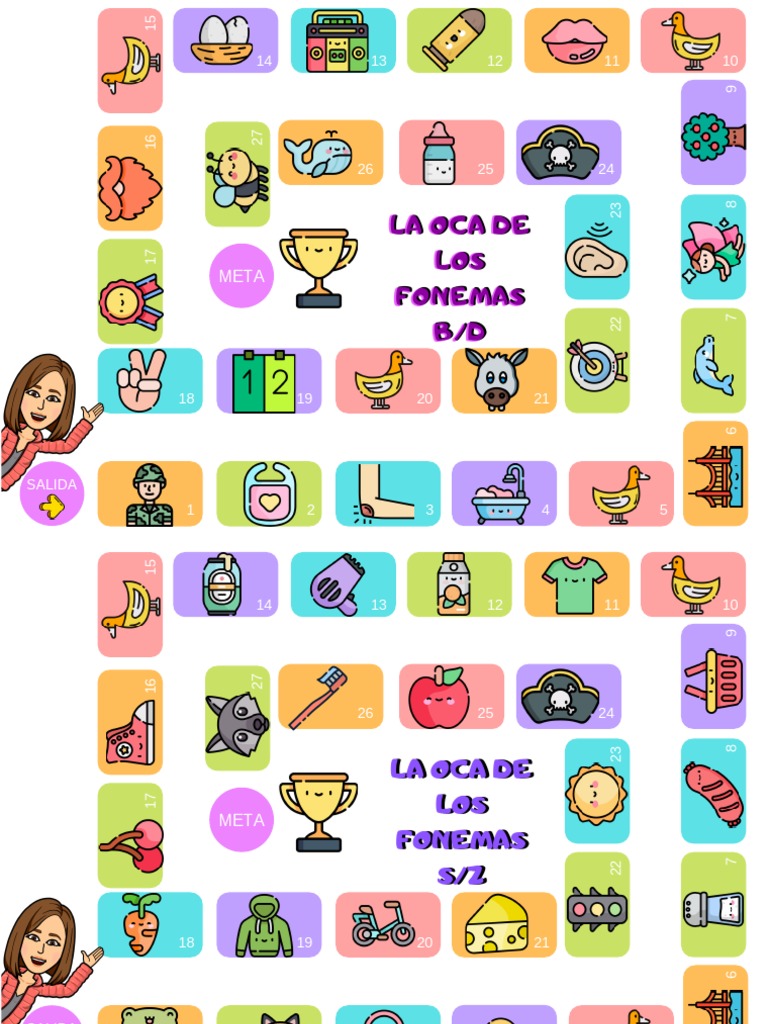 Juego Oca Fonemas | PDF