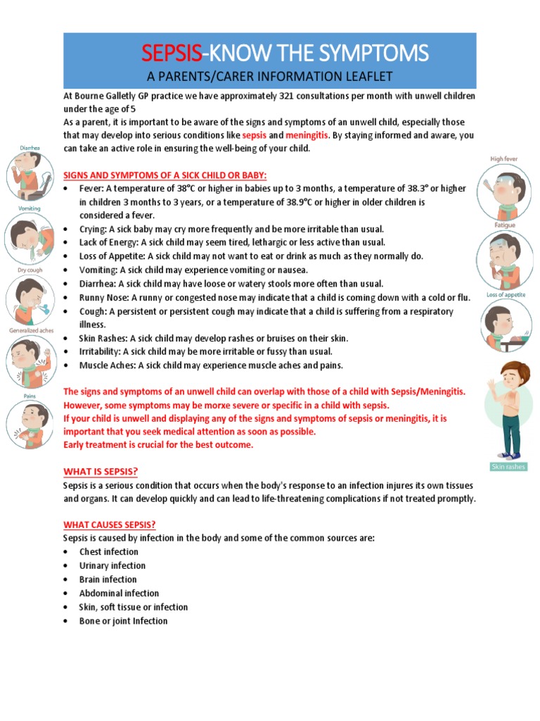 Sepsis leaflet with illustrations | PDF | Meningitis | Infection