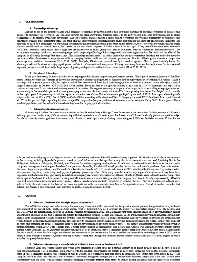 Case Study of Alibaba | PDF