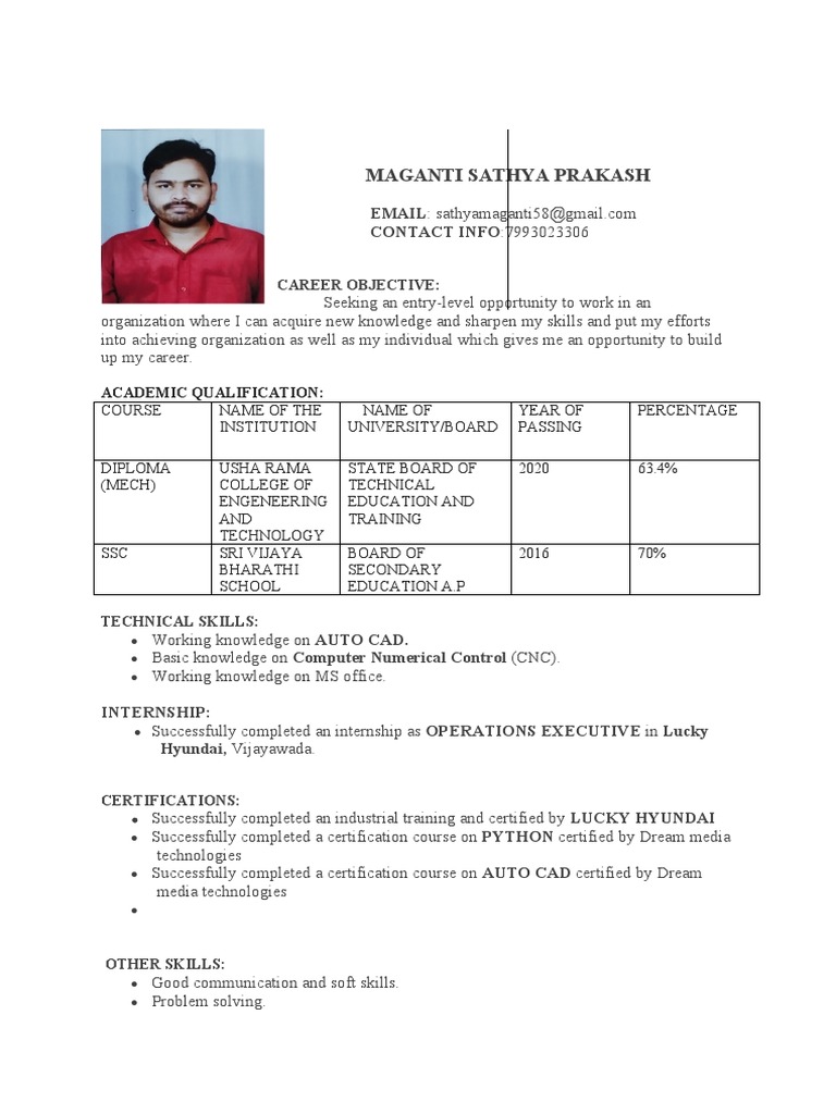 Maganti Sathya Prakash_Resume | PDF
