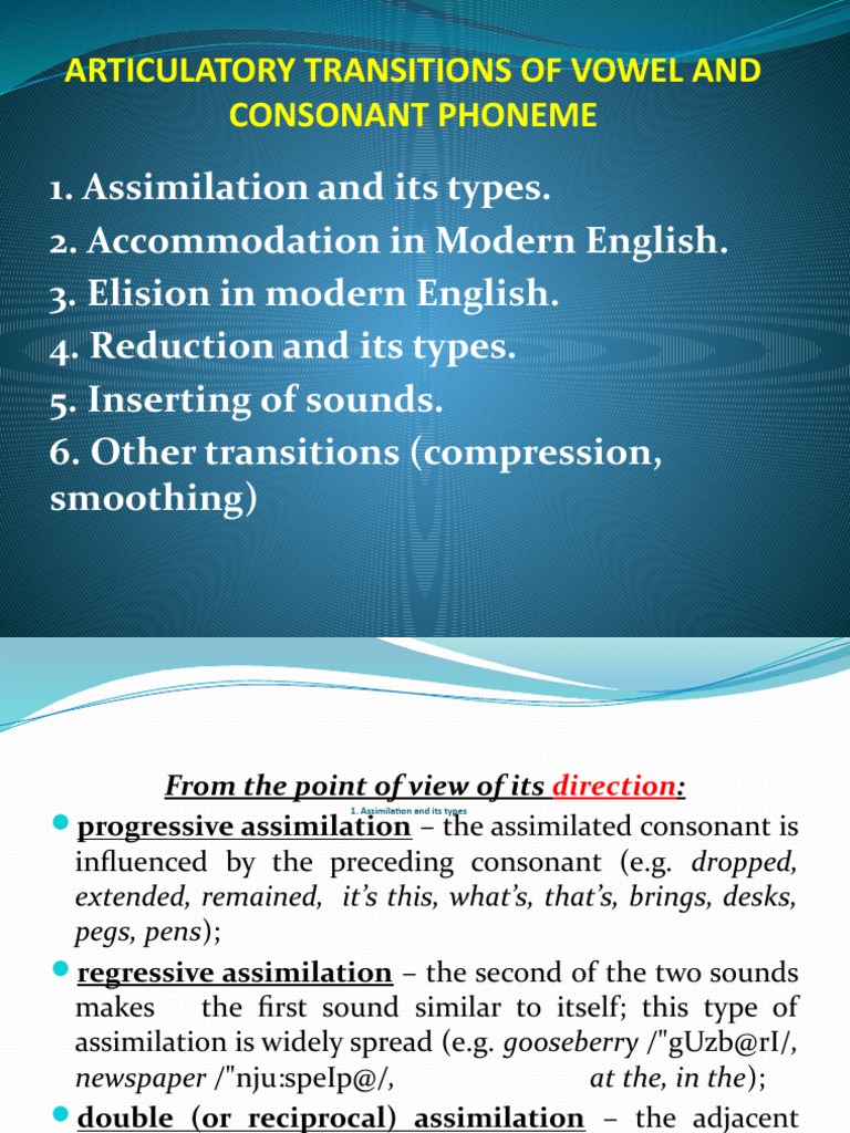 Articulatory Transitions of Vowel and Consonant Phonemes: Exploring ...