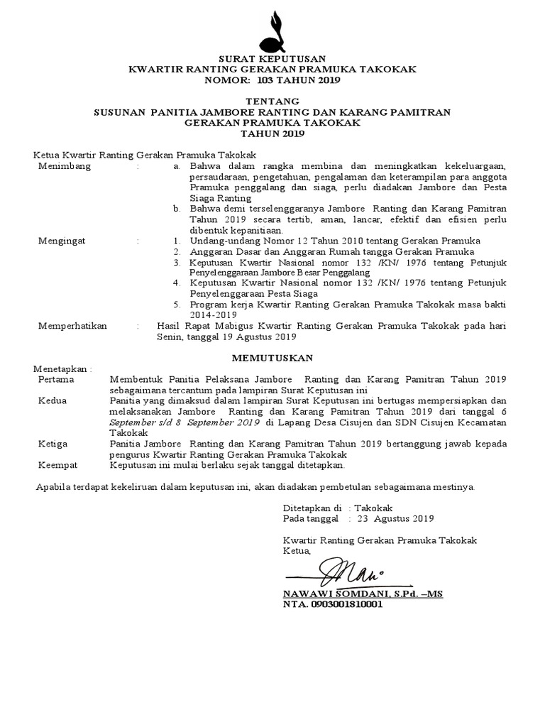 SK Panitia Jamran Dan Karang Pamitran 2019 | PDF
