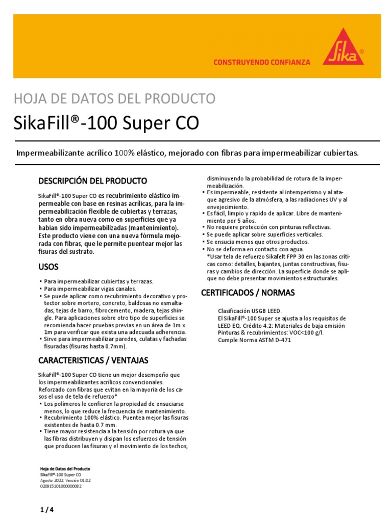 Sikafill 100 Superco | PDF