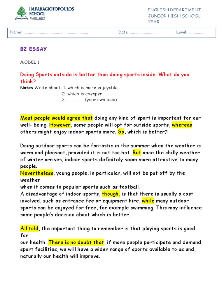 B2 Essay Models and Exercises | PDF | Meat | Cognition