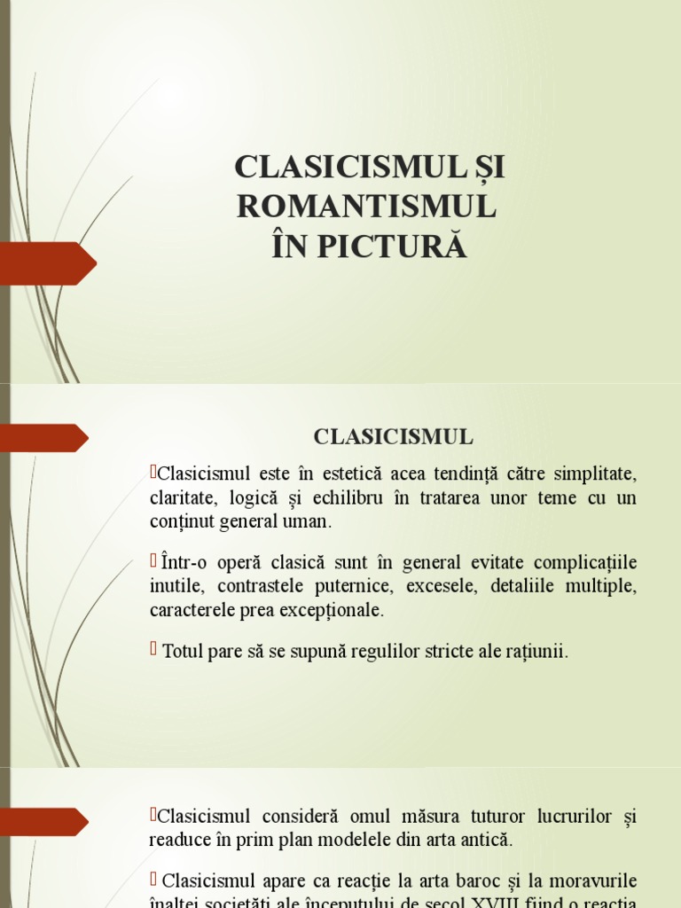 Clasicismul Și Romantismul În Pictură | PDF