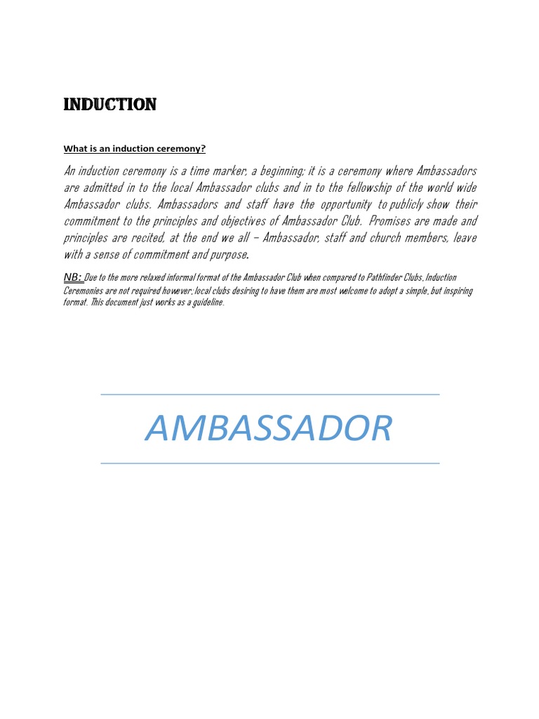 Ambassador: Induction Induction Induction Induction | PDF | Jesus ...