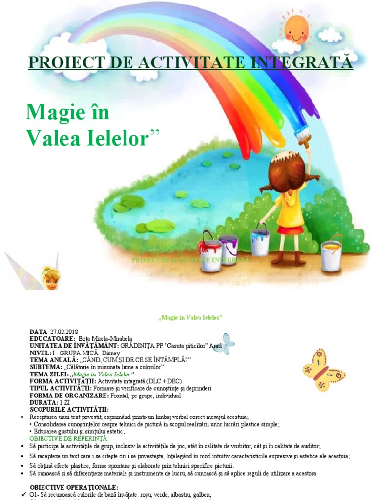 MAGIE-IN-VALEA-IELELOR Proiect Culori Grupa Mica Poveste + Pictura | PDF