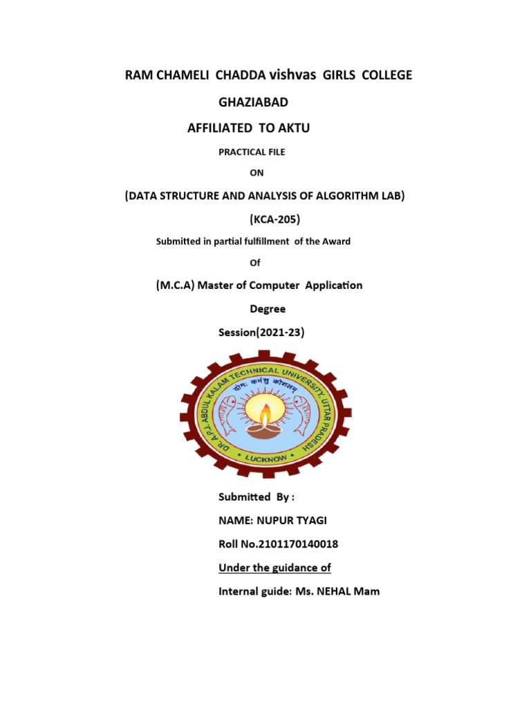 Data Structure Front Page | PDF