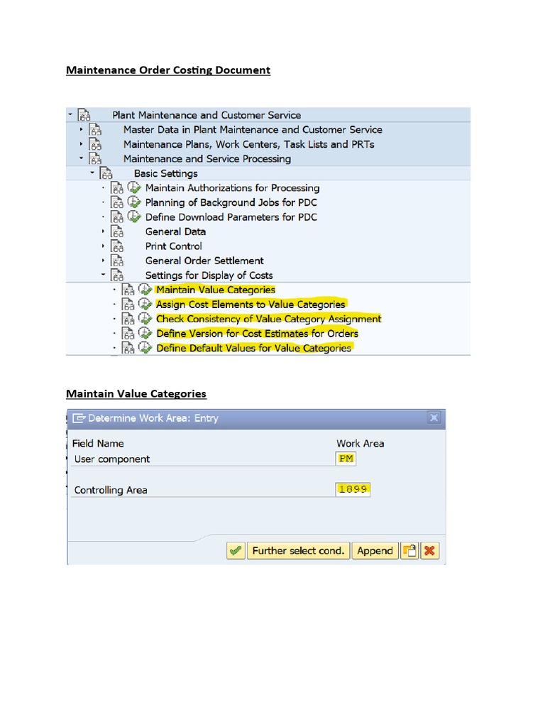 Maintenance Order Costing Document | PDF
