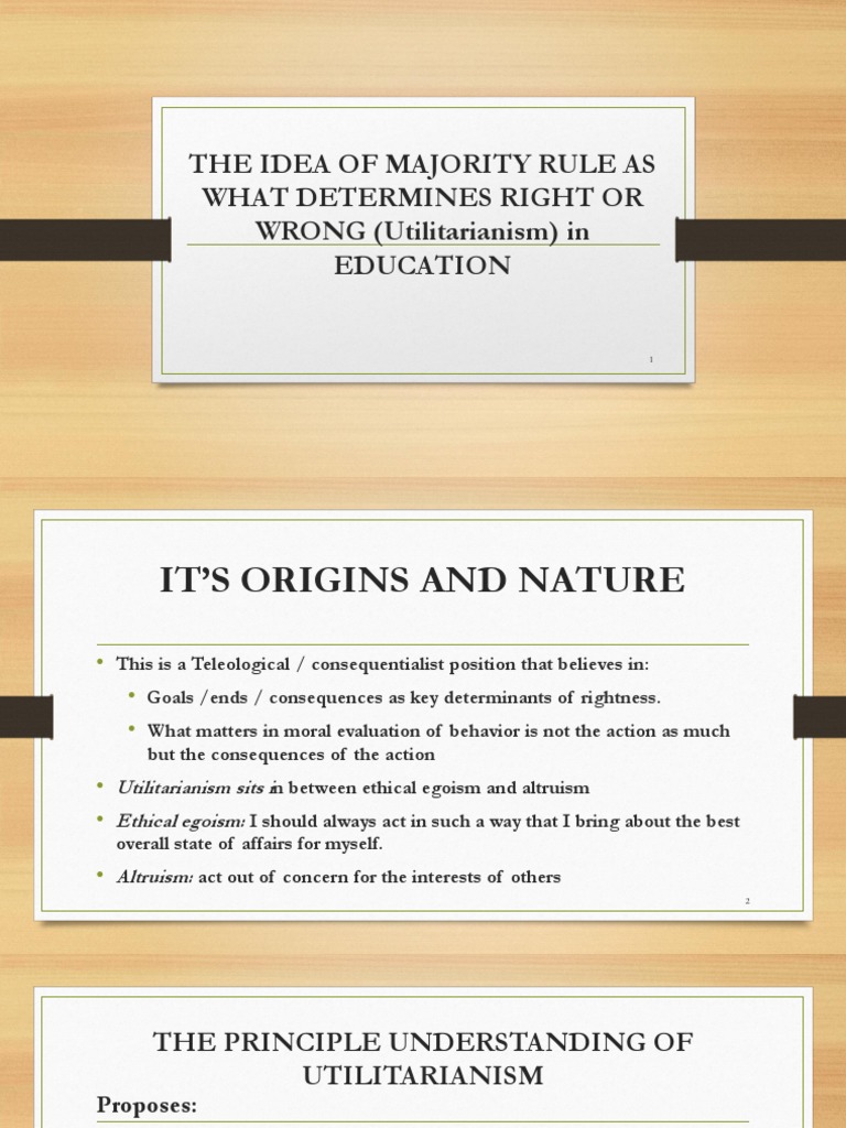 The Rule of The Majority in Moral Rightness EST3A | PDF ...
