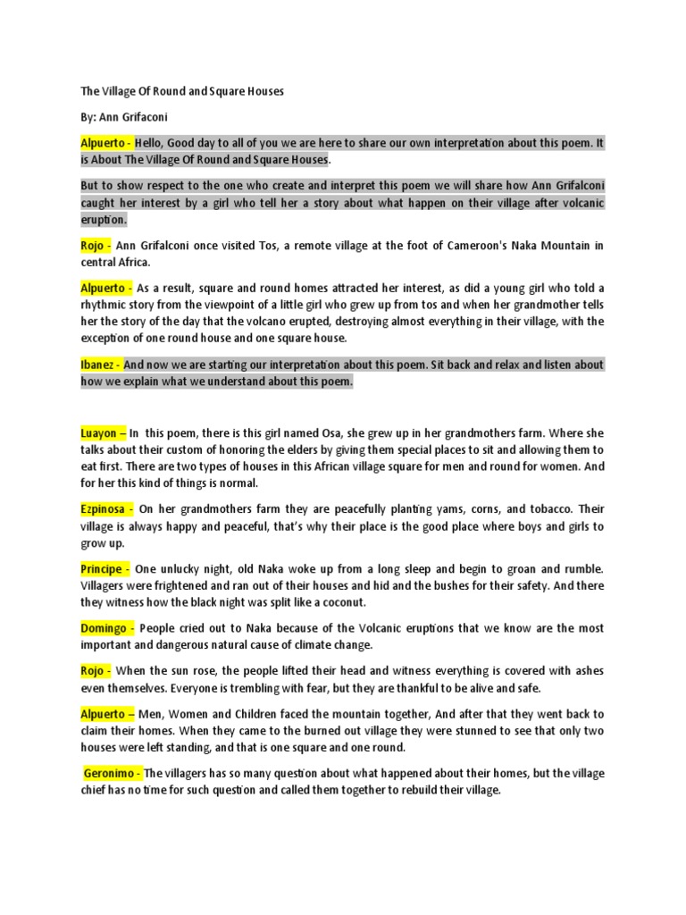 Interpretation of Round and Square Houses | PDF | Language Arts ...