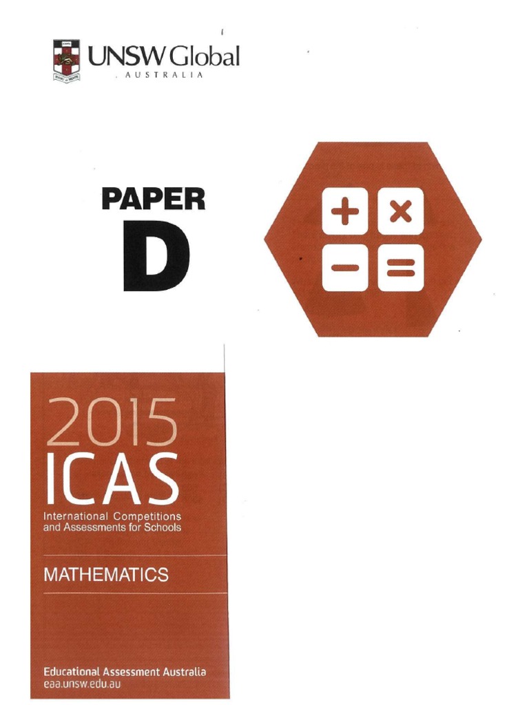2015 ICAS Yr6 Maths | PDF