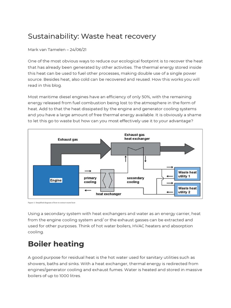 H&H Sustainability Waste Heat Recovery | PDF | Air Conditioning | Water ...