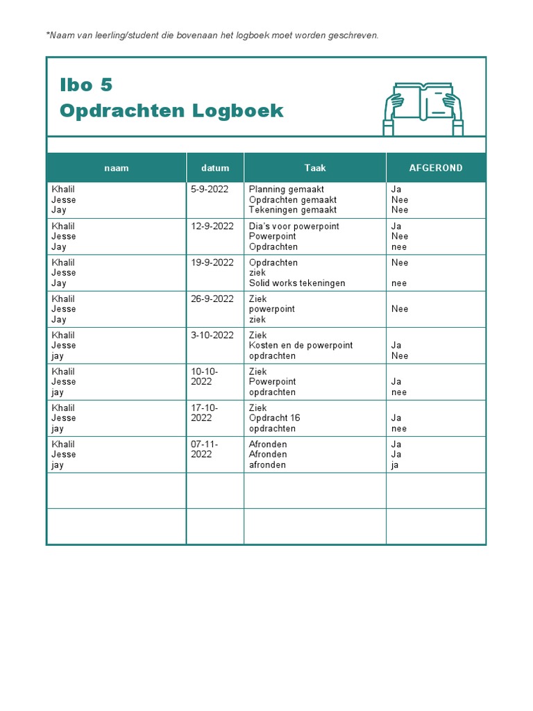Logboek | PDF