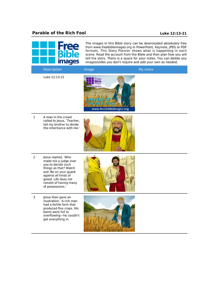 FB Rich Fool StoryPlanner EN | PDF