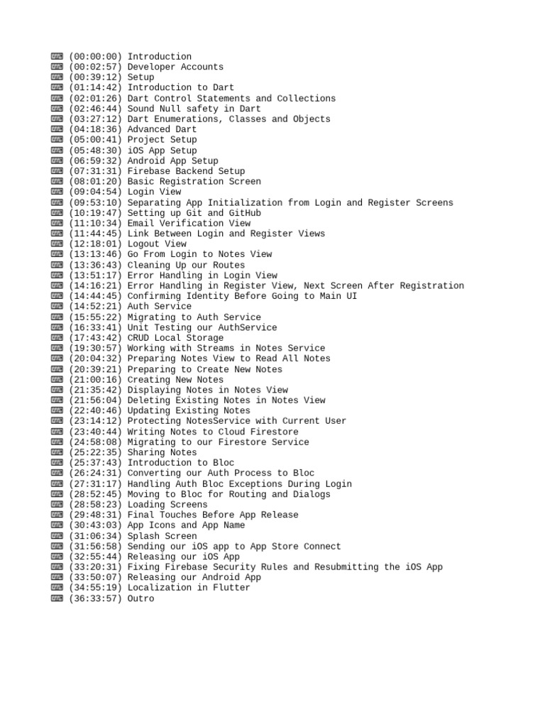 Flutter Course For Beginners - 37-Hour Cross Platform App Development Tutorial | PDF
