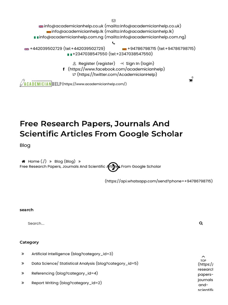 Free Academic Journals from Google Scholar | PDF