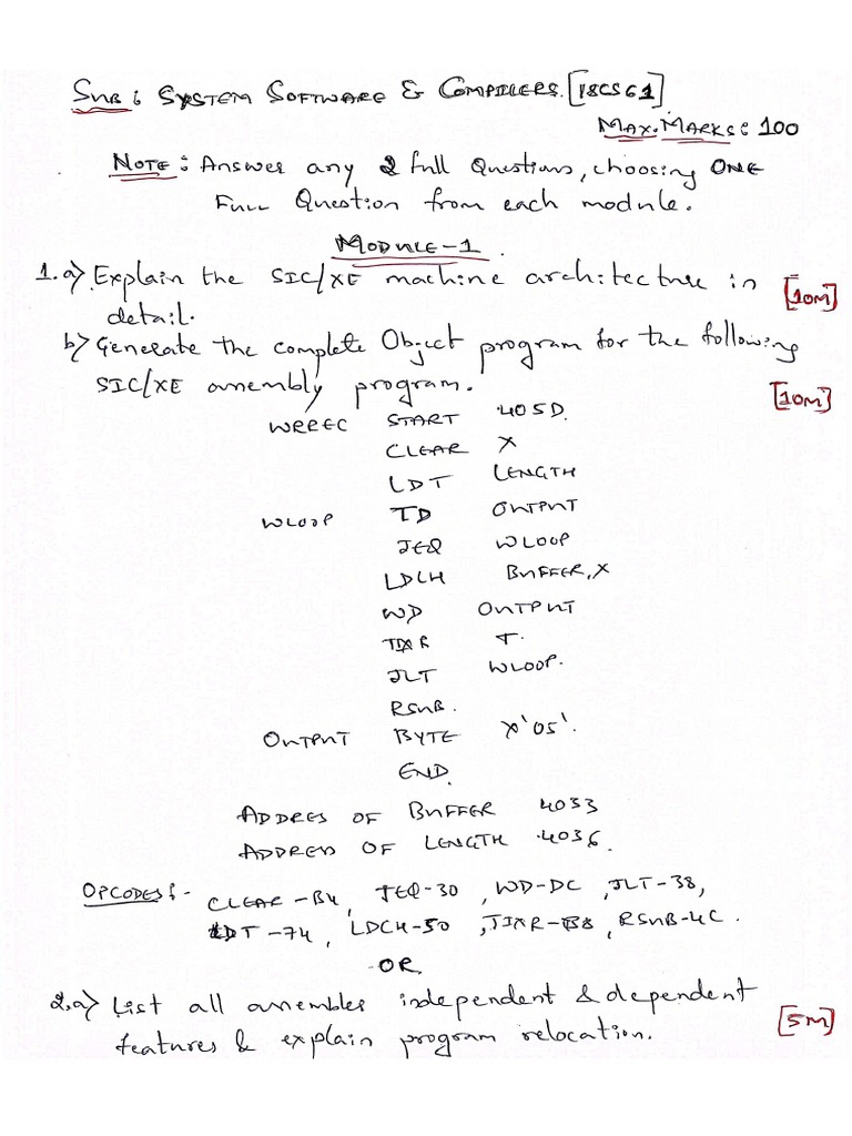 18cs61 System Softwarecompilers Pdf