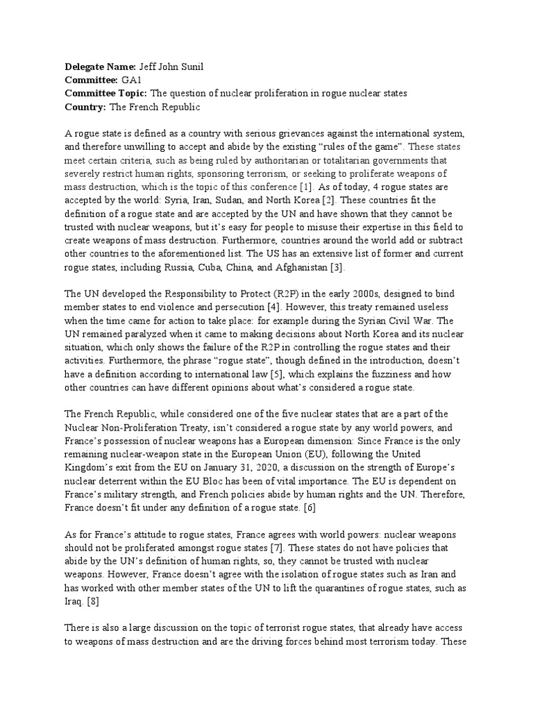 Resolution - Nuclear Rogue States | PDF