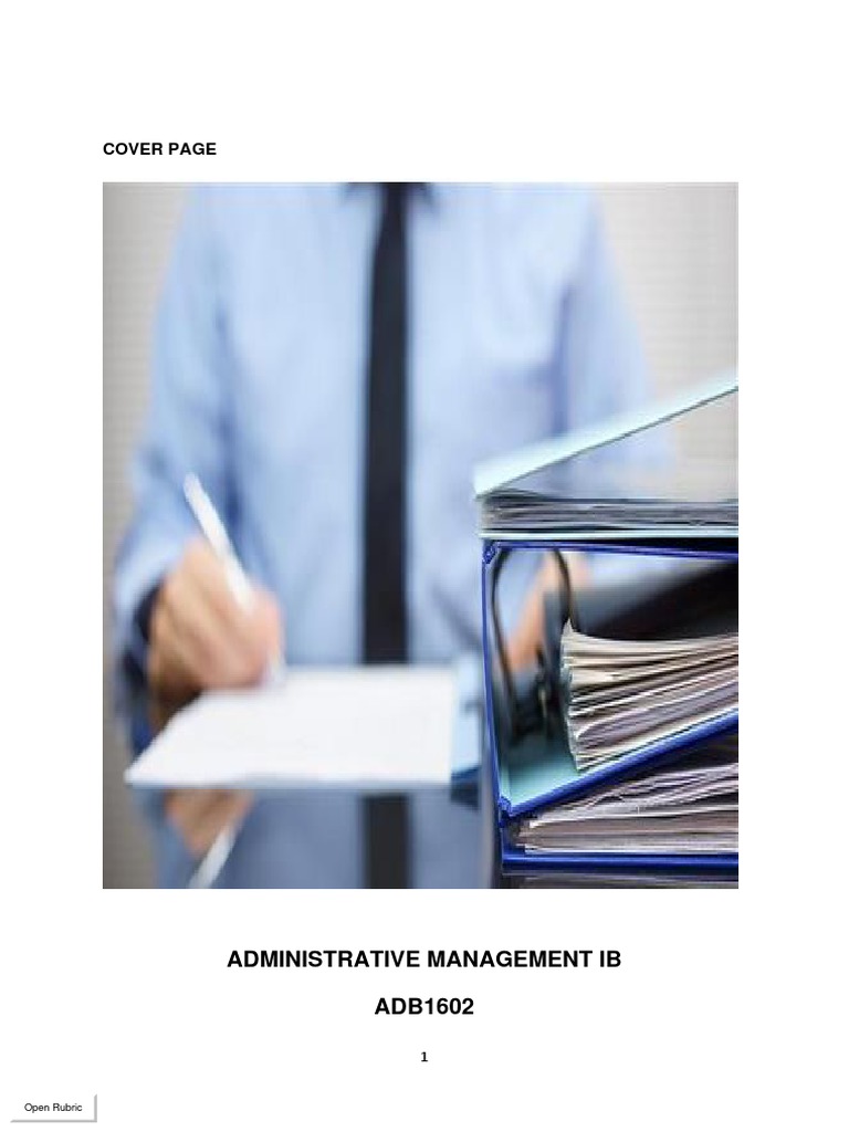 Cover Page: Administrative Management Ib ADB1602 | PDF | Communication ...