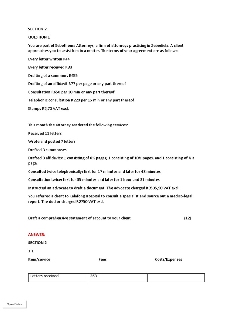 Attorneys account example | PDF