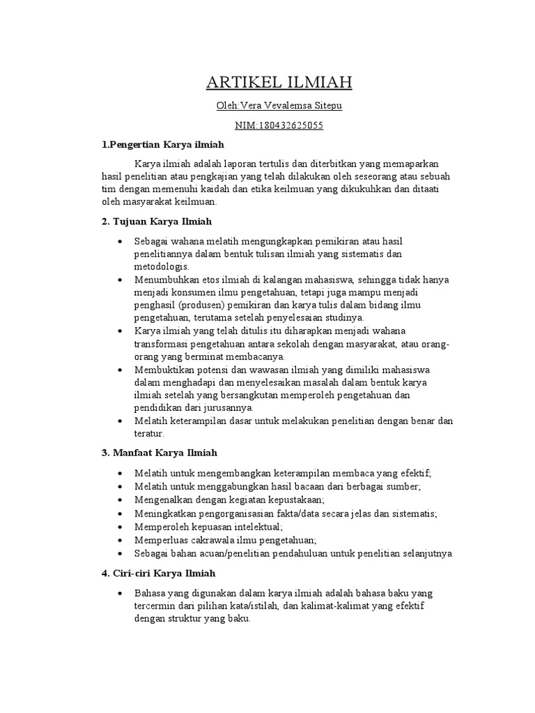 Artikel Ilmiah | PDF