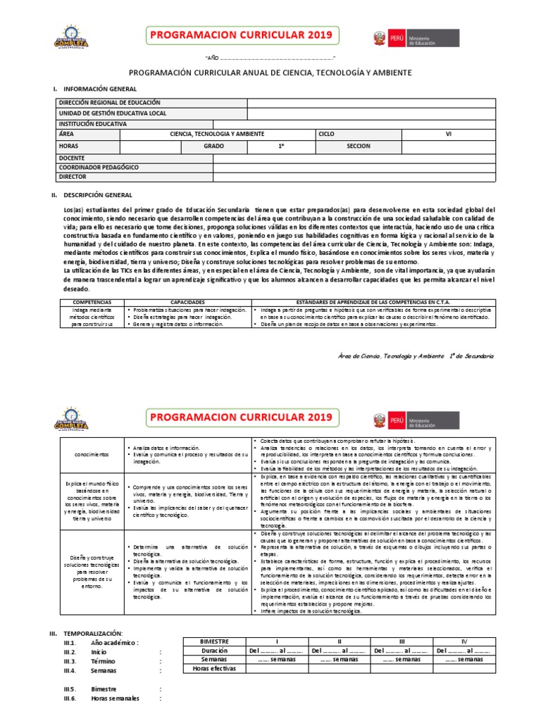 UNIDAD CyT PRIMER GRADO | PDF | Enseñando | Entorno natural
