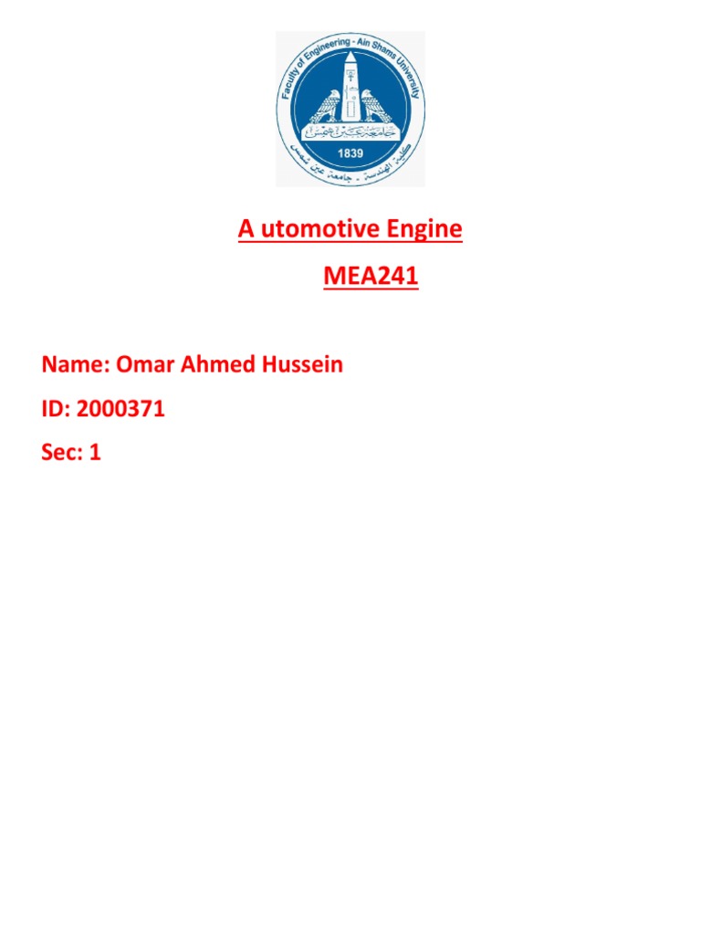 Automotive Engine Report | PDF | Internal Combustion Engine | Piston