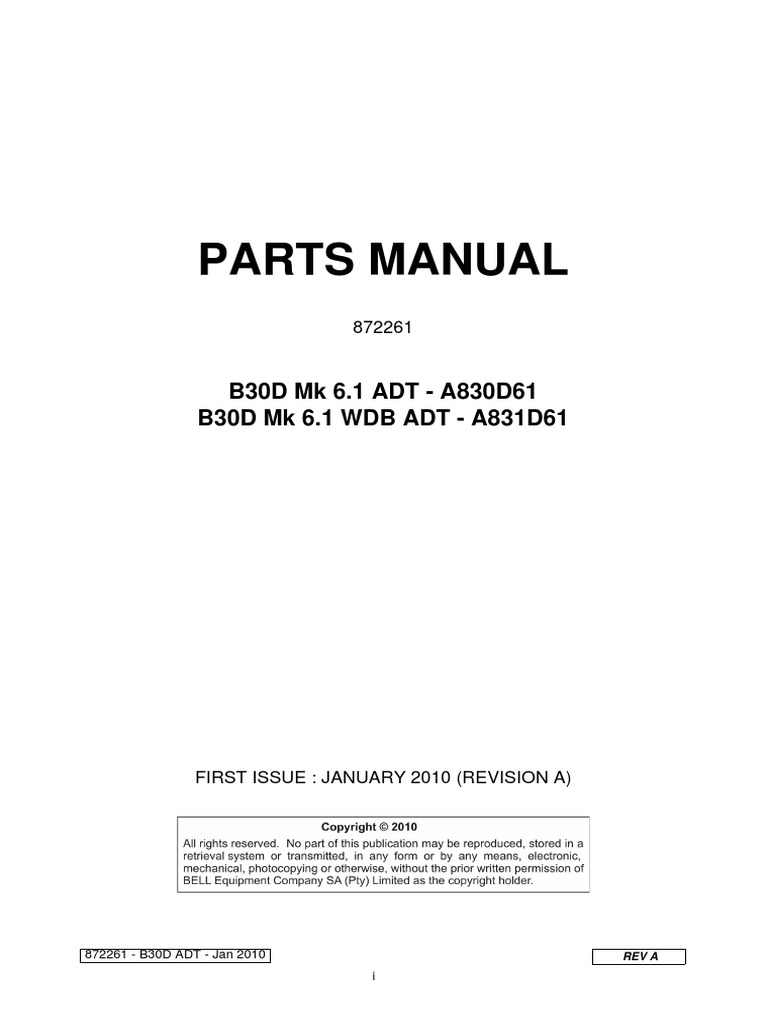 B30D ADT Parts Manual | PDF | Technology & Engineering
