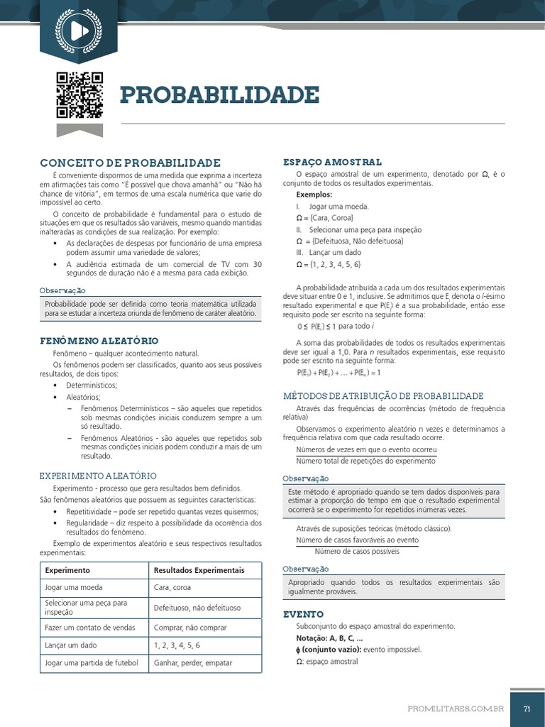 10 Probabilidade | PDF | Probabilidade | Aleatoriedade