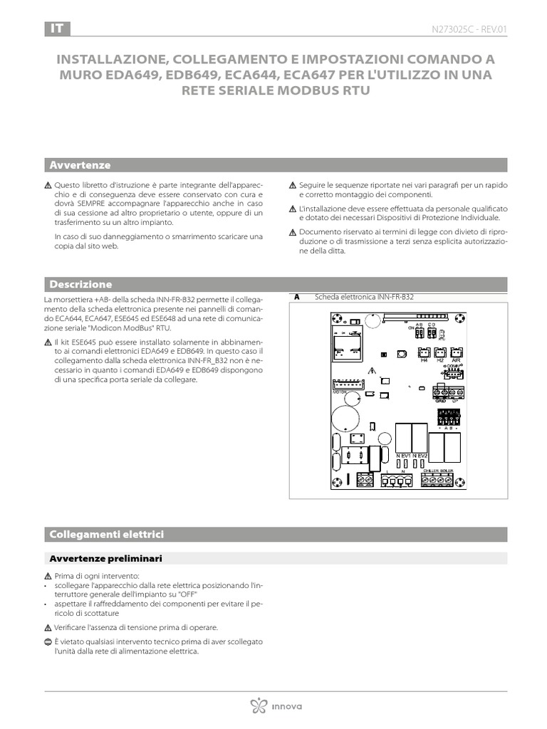 Modbus RTU Installation Guide for EDA649 | PDF