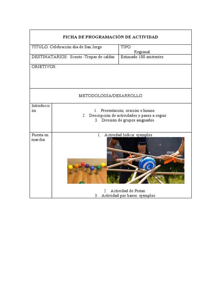 Ficha Actividad SCOUT - Dia de San Jorge | PDF