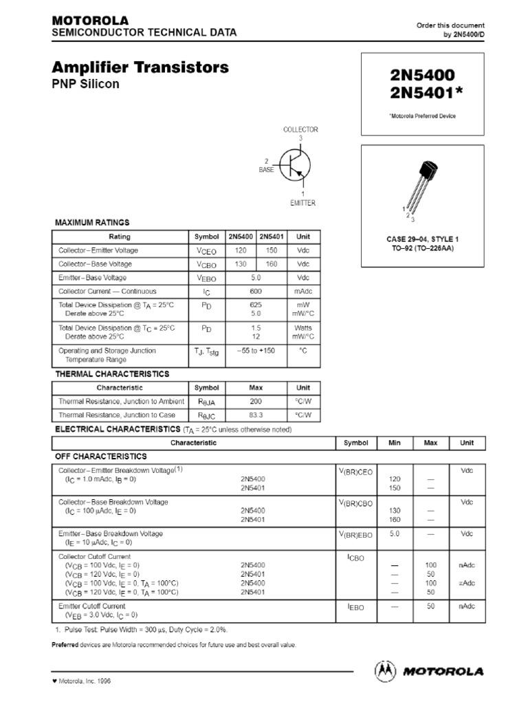 2N5401 - Transistor NPN Uso Geral | PDF
