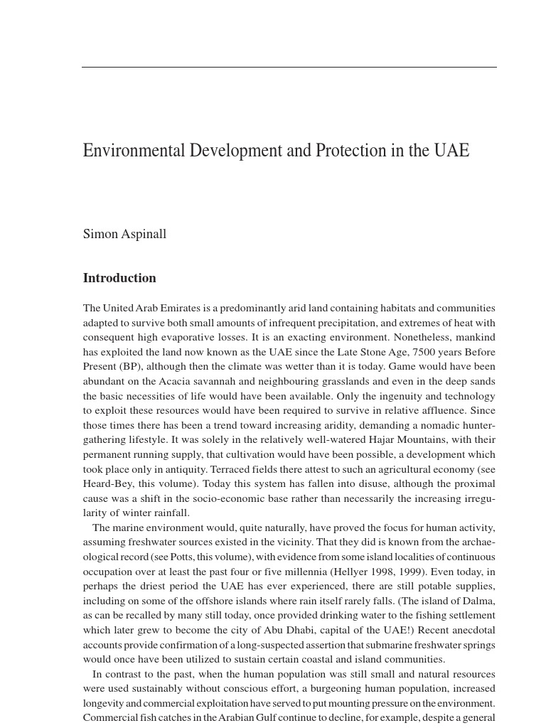 UAE Environmental Protection Overview | PDF | Persian Gulf | United ...
