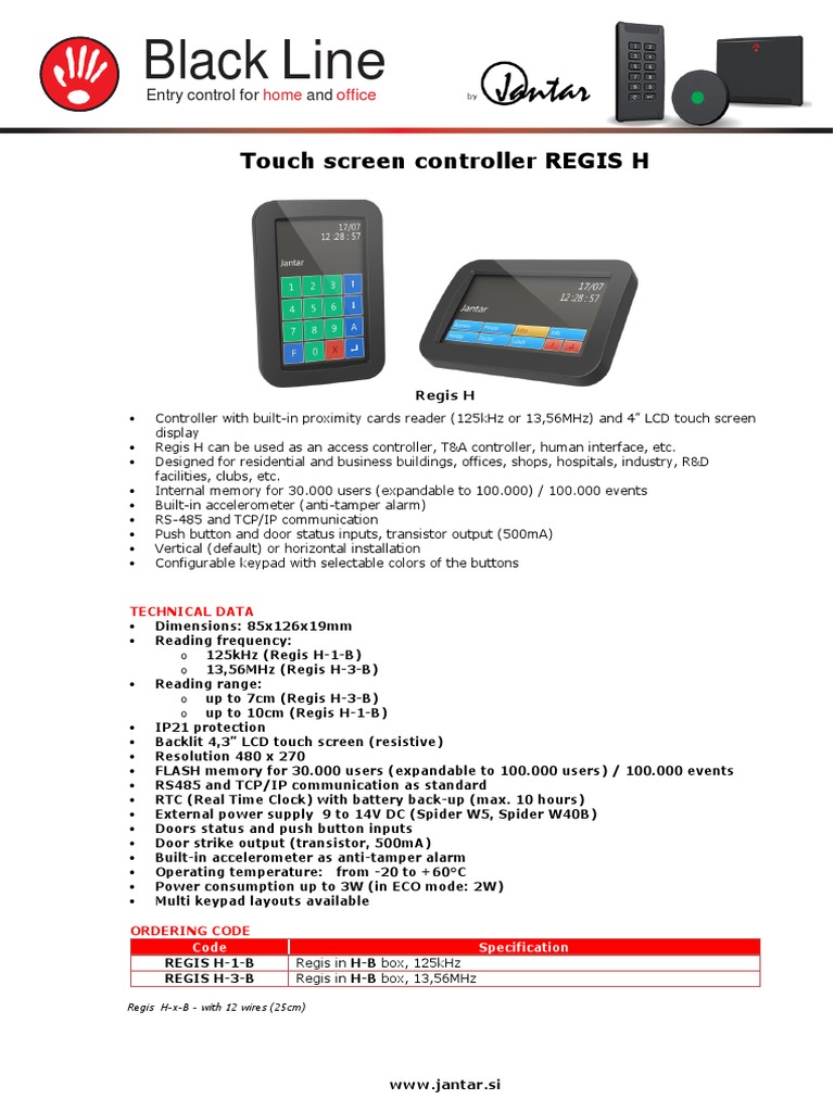 Touch Screen Access Controller Regis H | PDF | Computers
