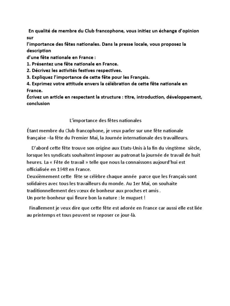 Un Fete Nationale de La France | PDF