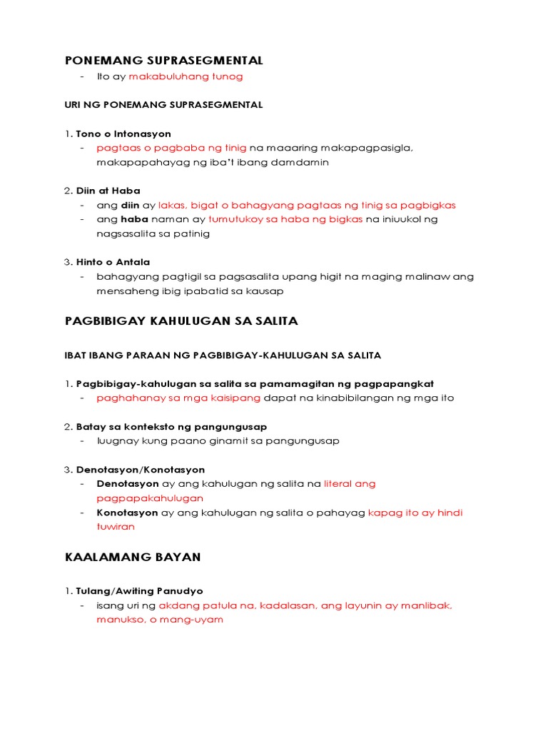 FILIPINO 7 Quarter 3 Reviewer | PDF