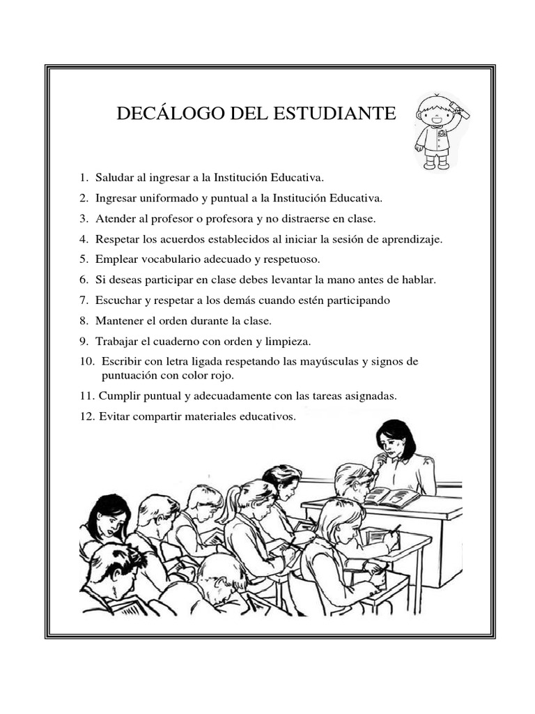Decálogo Del Estudiante 2023 - Juan Enrique Pestalozzi | PDF