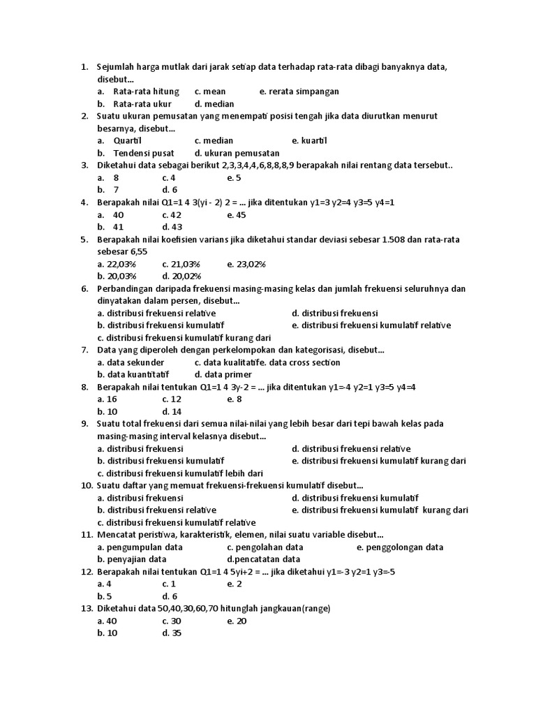 Lat Uts Statistika | PDF