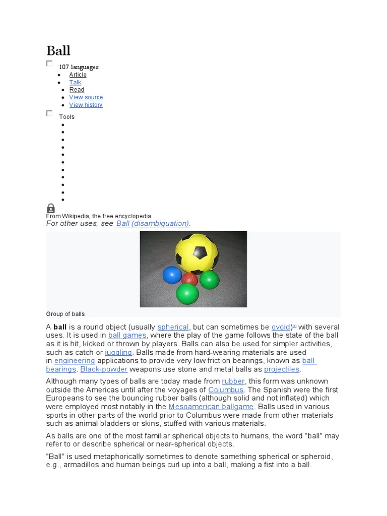 Ball | PDF | Ball | Languages