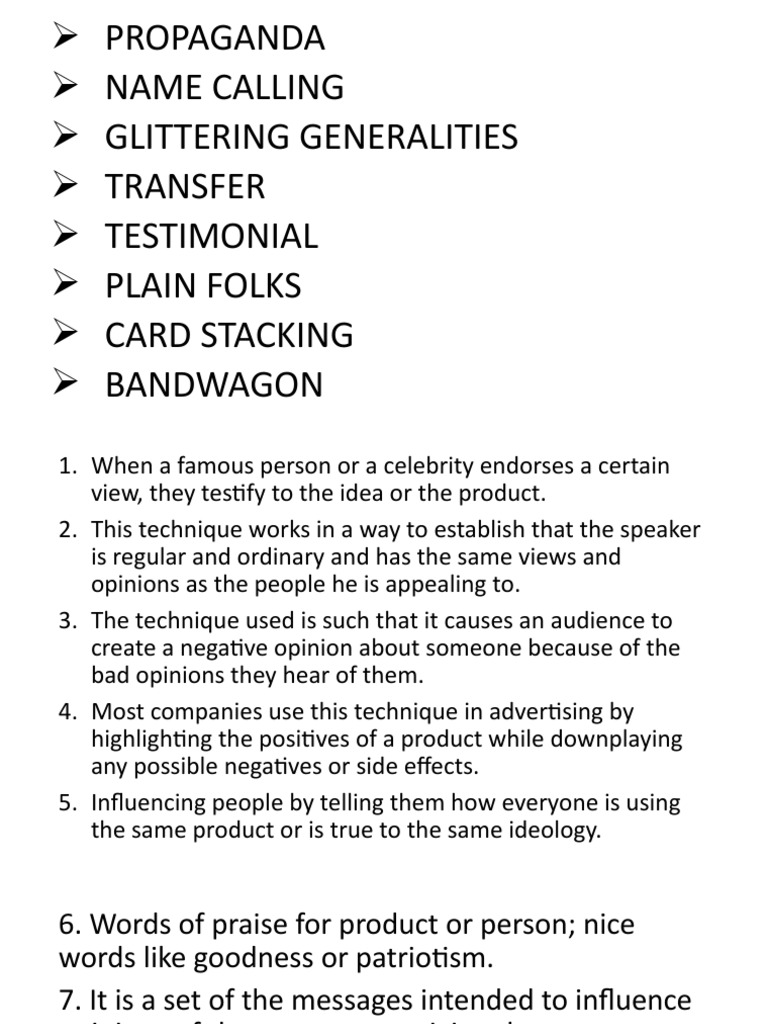 Quiz Propaganda Technique | PDF