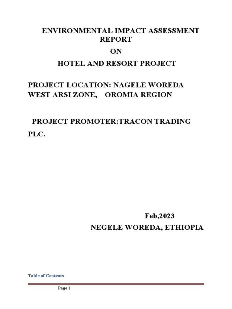 Environmental Impact Assessment: Hotel Project | PDF | Environmental ...
