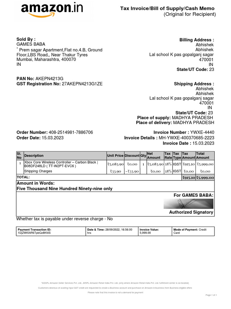 Gaming Controller | PDF | Invoice | Government Finances